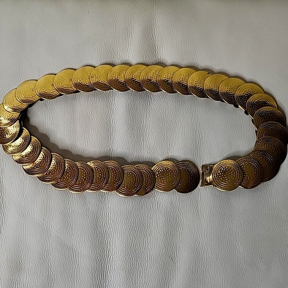 Accessories | Vintage Gold Disk Belt | Poshmark